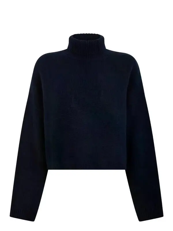 LISA YANG Ribbed Knit Roll Neck Sweater - Blue