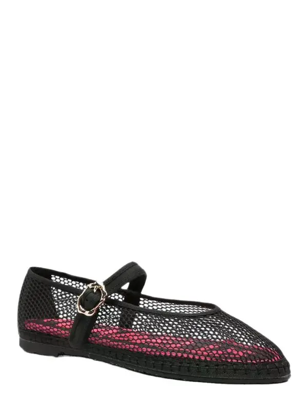 FLABELUS Isabella Mesh Ballet Flats - Black