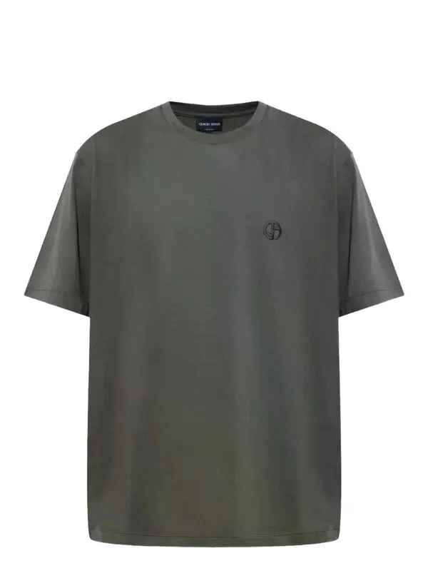 Giorgio Armani Embroidered-logo T-shirt - Grey