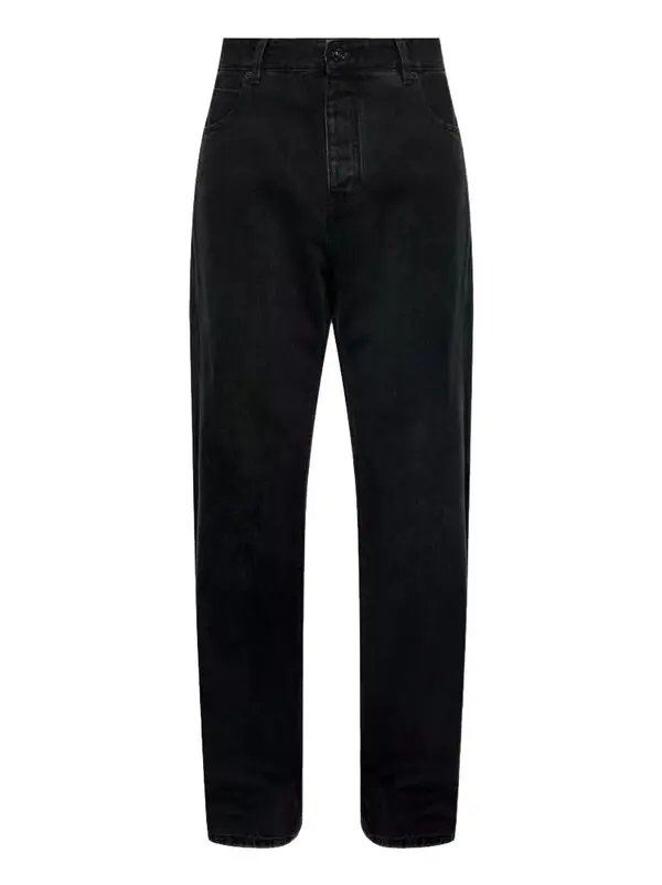 Balmain Logo Patch Loose-fit Jeans - Black