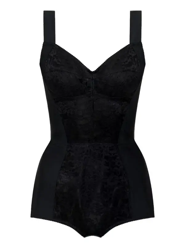 Dolce & Gabbana Sleeveless Bodysuit With Lace Inserts - Black