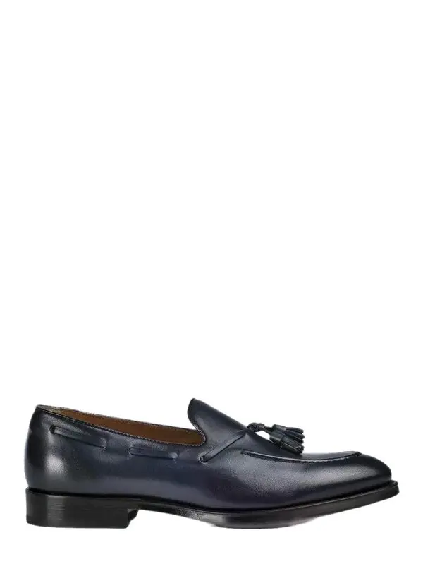 DOUCAL'S Tassel Detail Leather Loafers - Blue