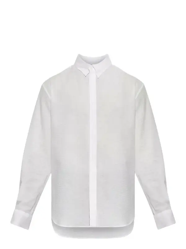 Giorgio Armani Seersucker-texture Long-sleeve Shirt - White