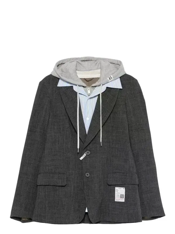 Mihara Yasuhiro Layered Hooded Blazer - Grey