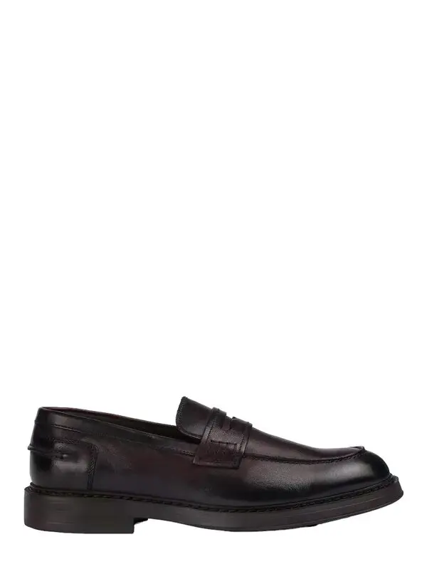 DOUCAL'S Leather Penny Loafers - Brown