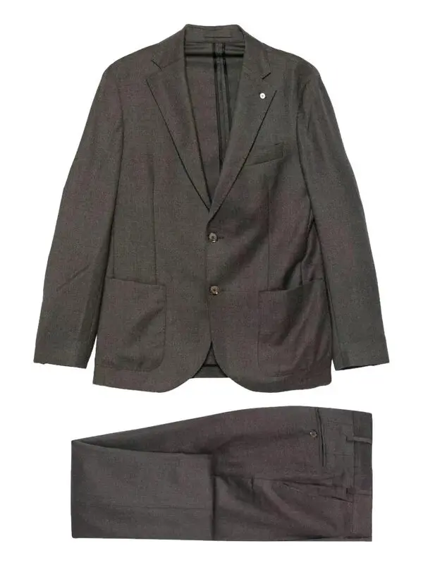 LUIGI BIANCHI MANTOVA Single-breasted Notched-lapels Suit - Grey