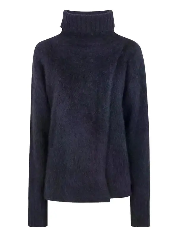 UMA WANG Brushed Texture Turtleneck Sweater - Black