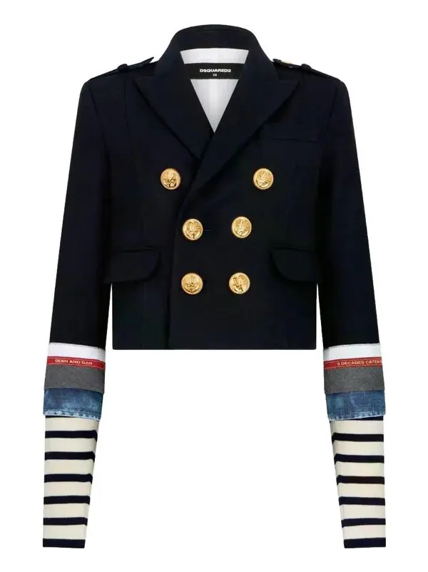 Dsquared2 Hybrid Wool-mix Peacoat Blazer - Blue