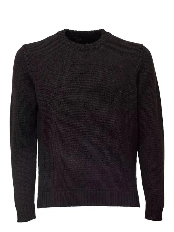ZANONE Ribbed-knit Crew-neck Sweater - Black