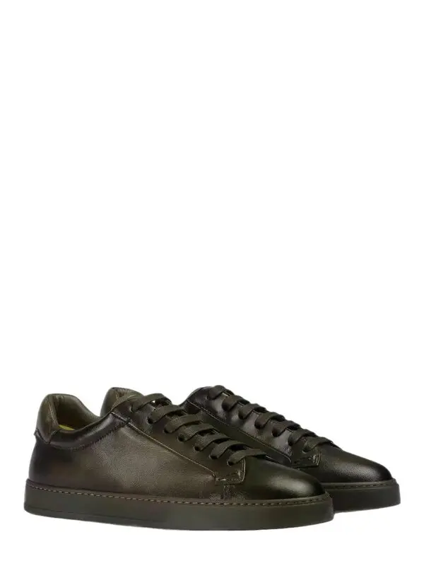 DOUCAL'S Lace-up Leather Sneakers - Green