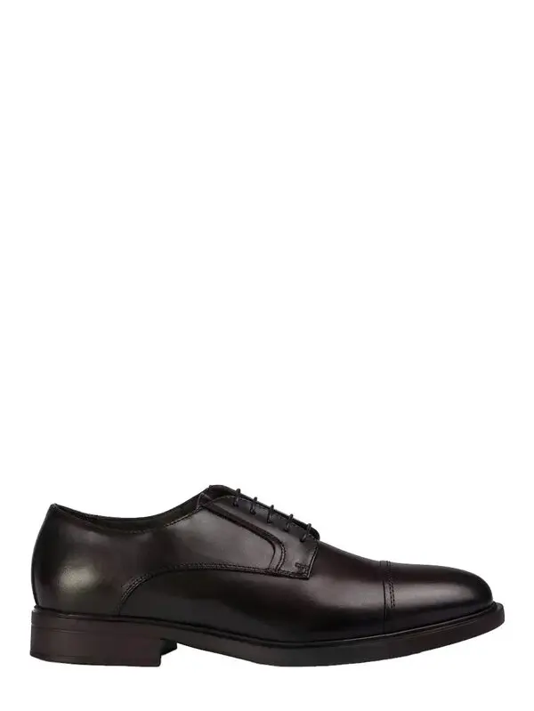 DOUCAL'S Cap Toe Lace-up Derby Shoes - Brown