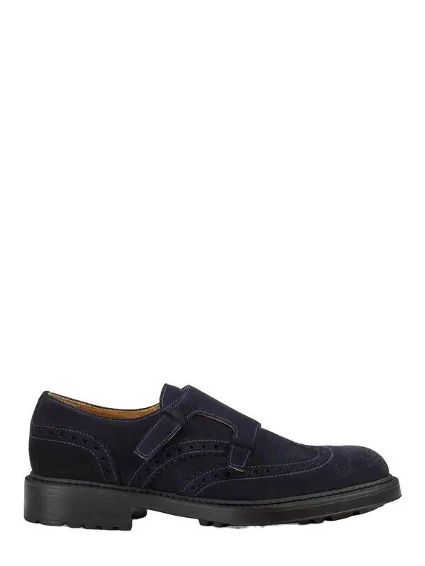 DOUCAL'S Brogue Detail Double Strap Monk Shoes - Blue