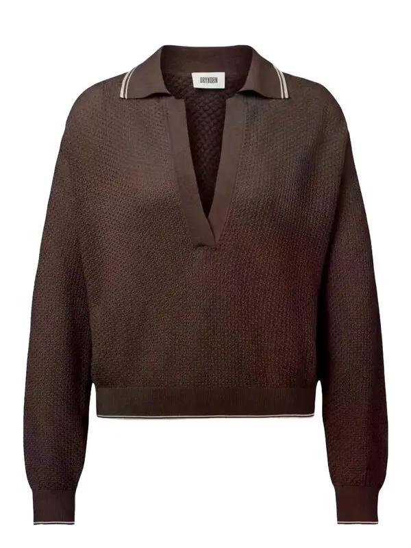 DRYKORN Jorgia Knitted Polo Sweater - Brown