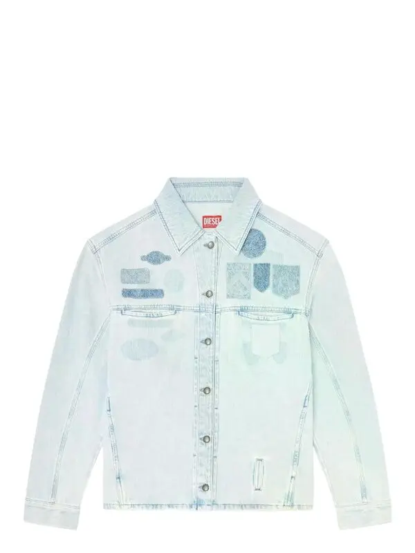 DIESEL® Denim Overshirt With Patch Effects - Blue
