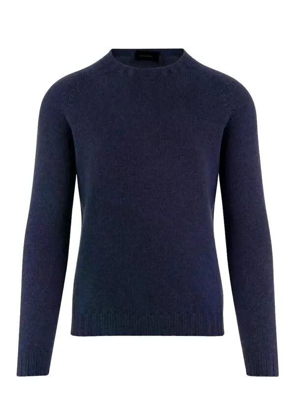 Tagliatore Cashmere Crew Neck Raglan Sweater - Blue