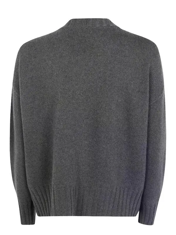 BASE V-neck Button-up Cardigan - Grey