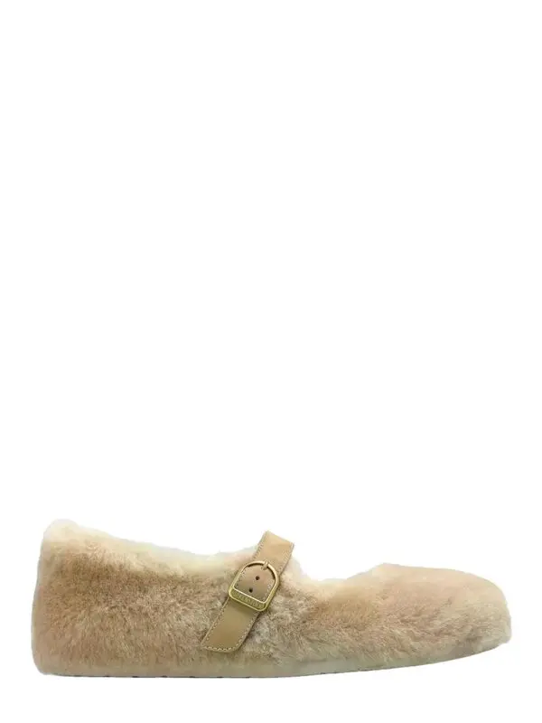 BIRKENSTOCK Santa Clarita Shearling Mary Jane Flats - Neutrals