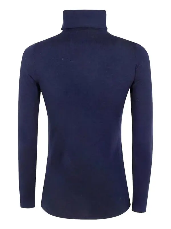 BASE Merino Knitted Roll Neck Sweater - Blue