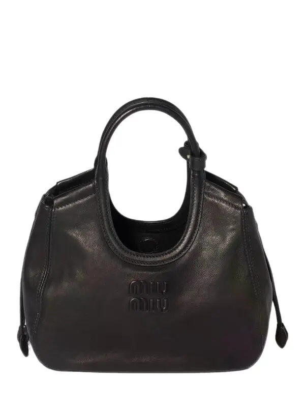 Miu Miu Ivy Nappa Leather Tote Bag - Black