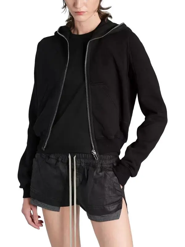 Rick Owens Zip-up Drawstring Hoodie - Black