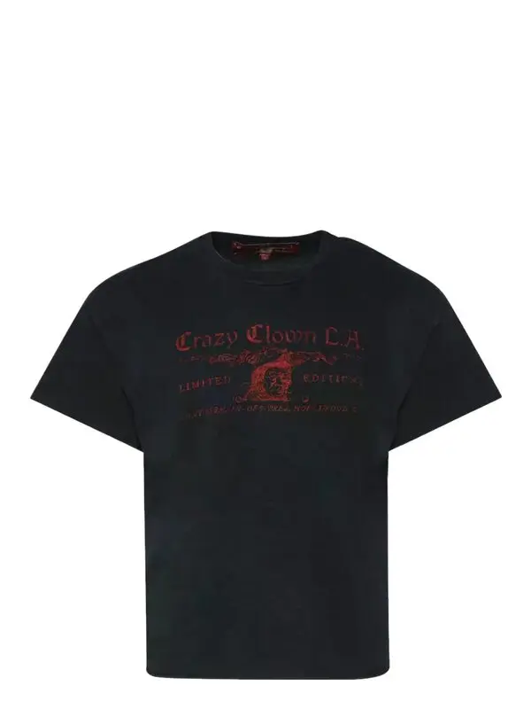 CRAZY CLOWN L.A. Logo-print Crew-neck T-shirt - Black