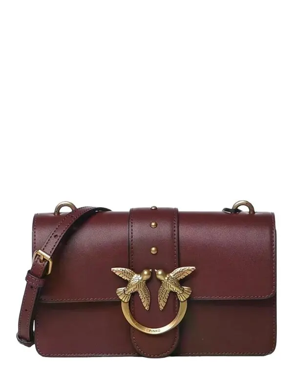 Pinko Small Love Bag One Leather Crossbody Bag - Red