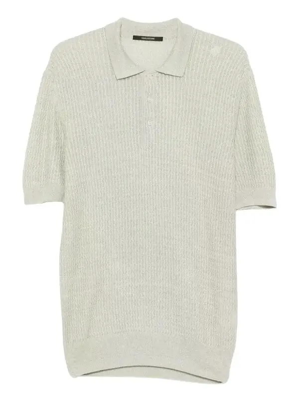 Tagliatore Knitted Textured Polo Shirt - Green