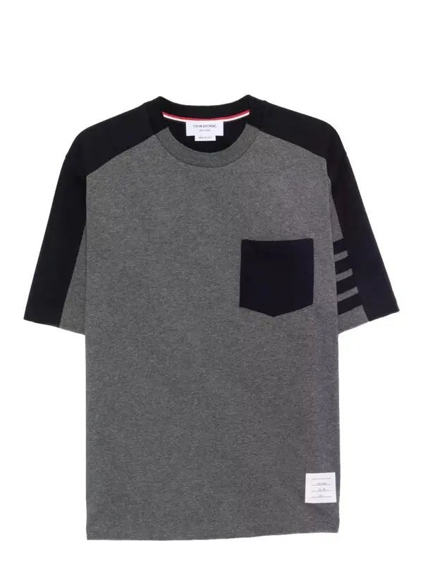 Thom Browne 4-bar Chest-pocket T-shirt - Grey