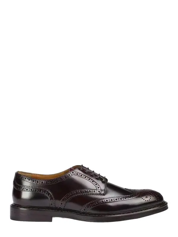 DOUCAL'S Perforated Detail Brogue Derby Shoes - Brown