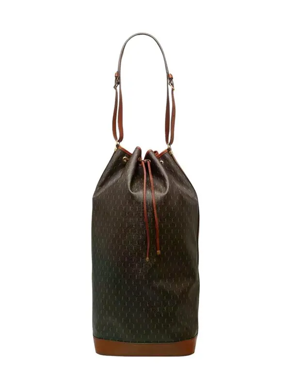 Saint Laurent Monogram Coated Canvas Bucket Bag - Brown