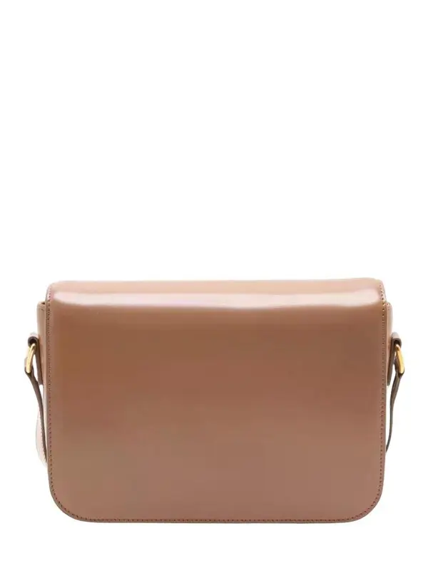 Celine Shiny Calfskin Triomphe Crossbody Bag - Brown