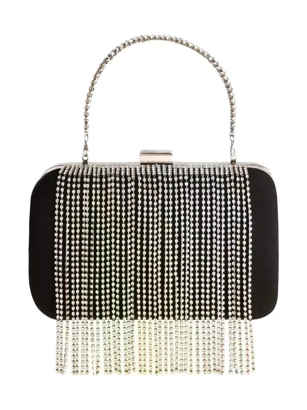 GEMY MAALOUF Crystal Fringe Clutch Bag - Black