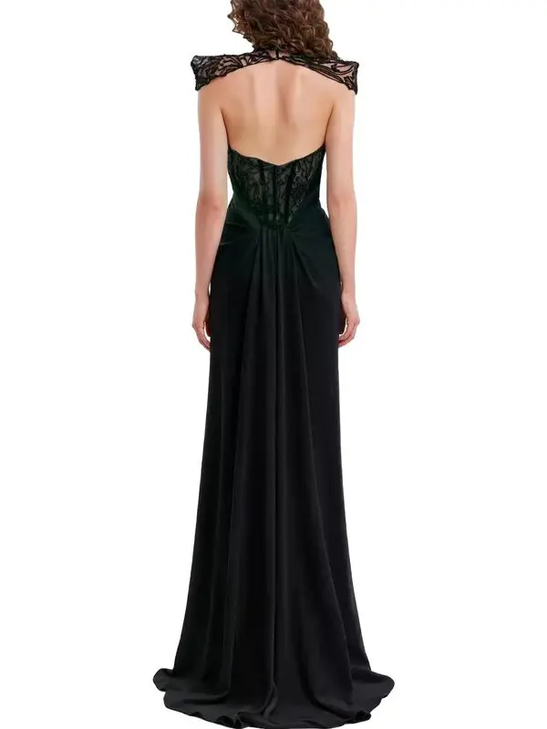 GEMY MAALOUF Beaded High-neck Gown - Black
