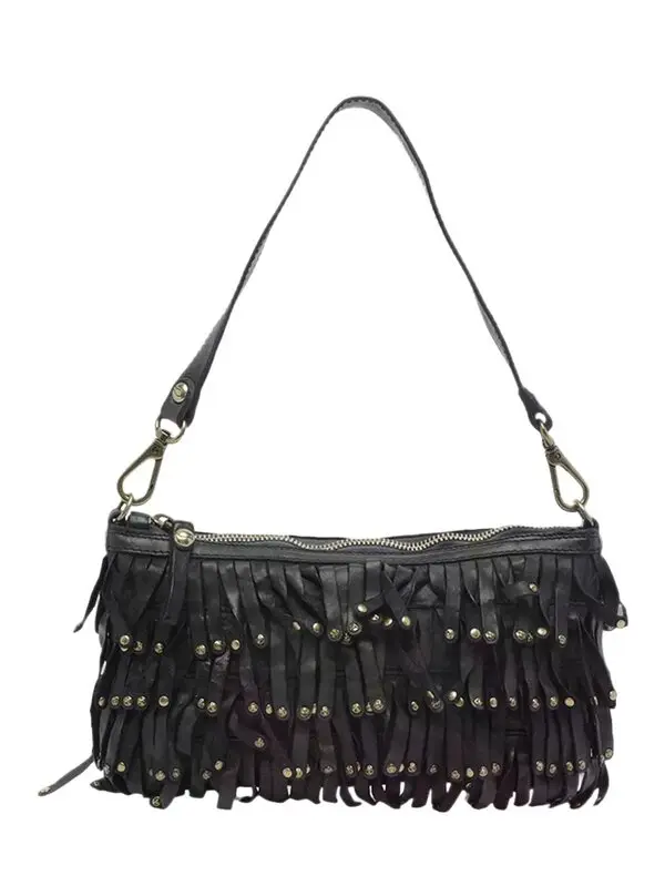 CAMPOMAGGI Natalia Stud-embellished Fringed Tote Bag - Black