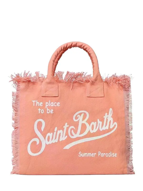 MC2 SAINT BARTH Canvas Colette Bag With Fringes - Orange