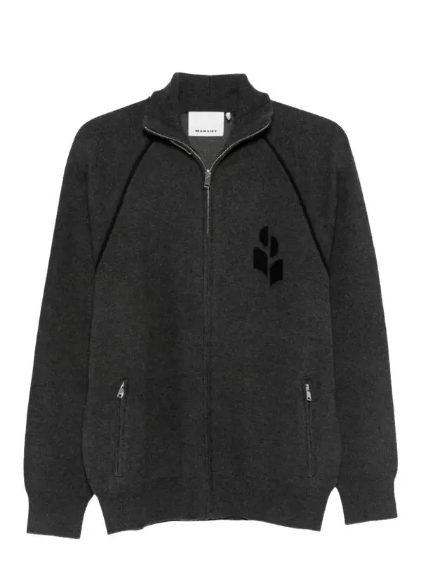 MARANT Isabel Sergio Cardigan With Stand-up Collar - Grey