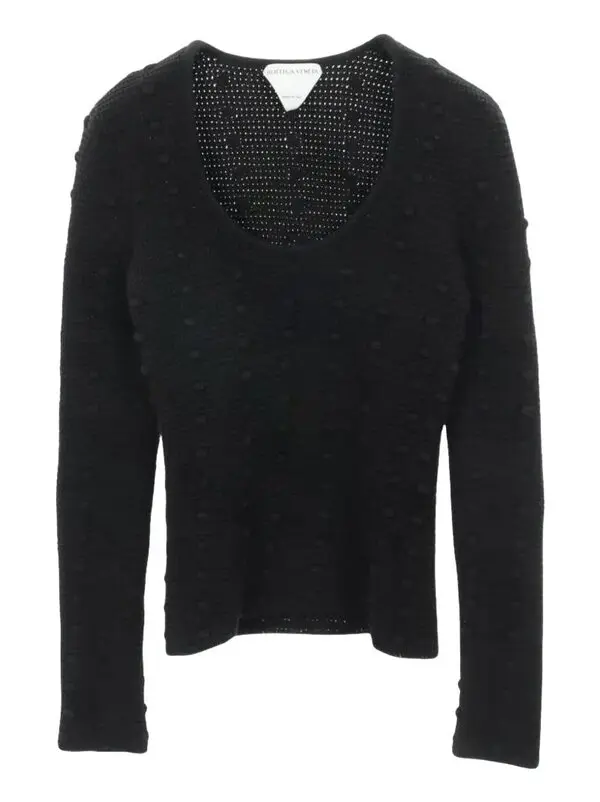 Bottega Veneta Bobble-knit Scoop-neck Sweater - Black