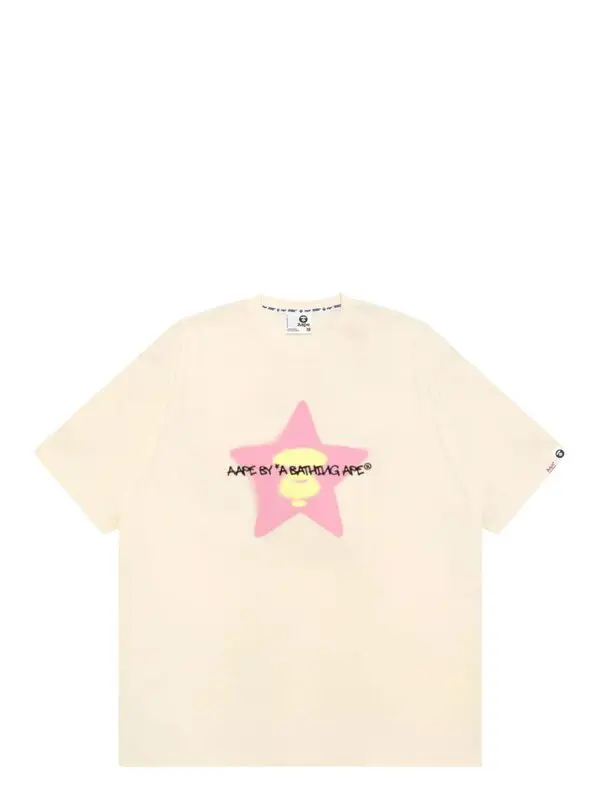 AAPE BY *A BATHING APE Logo-print Cotton T-shirt - Neutrals
