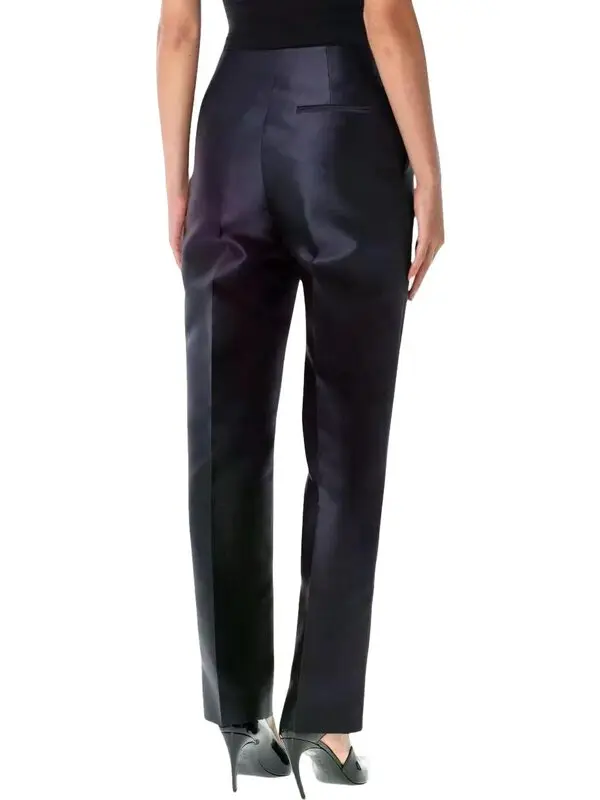 Alberta Ferretti Satin Finish Tailored Trousers - Blue