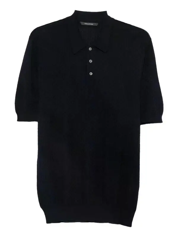 Tagliatore Pratt Textured-knit Polo Shirt - Blue