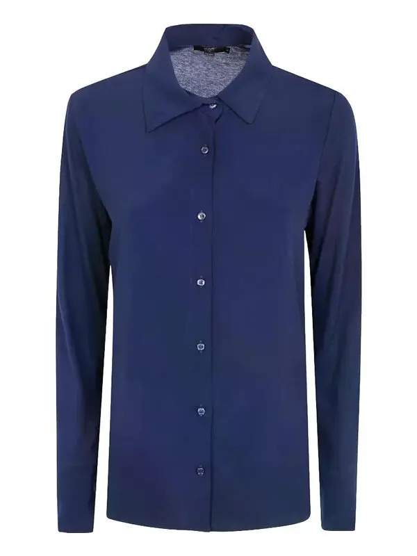 Seventy Long-sleeve Cotton Shirt - Blue