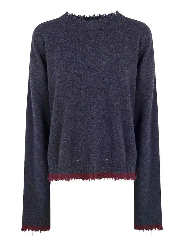 UMA WANG Distressed Cashmere Sweater - Grey