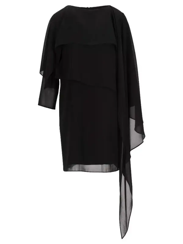 MAISON MARGIELA Asymmetric Layered Mini Dress - Black