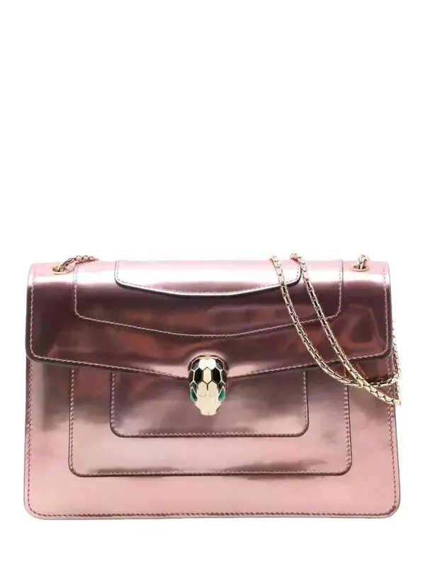 BVLGARI Patent Serpenti Forever Crossbody Bag - Pink