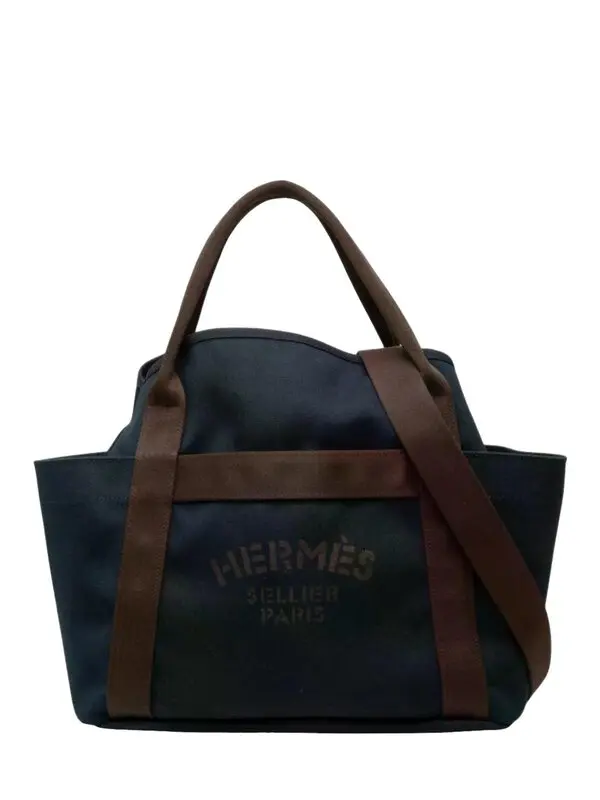 Hermès 2021 Toile Sac De Pansage Satchel - Blue