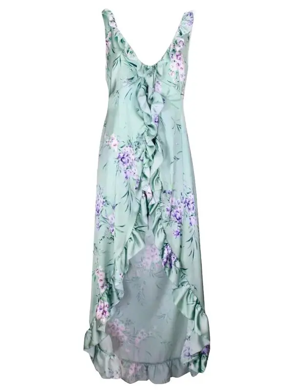 ANIYE BY Floral-print Ruffled Midi Dress - Green