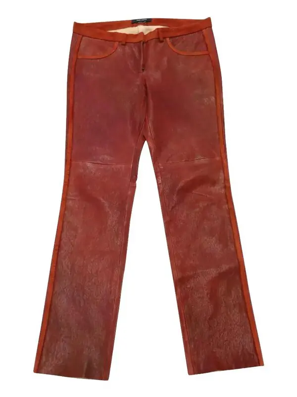 ISABEL MARANT VINTAGE Slim-fit Leather Trousers - Red