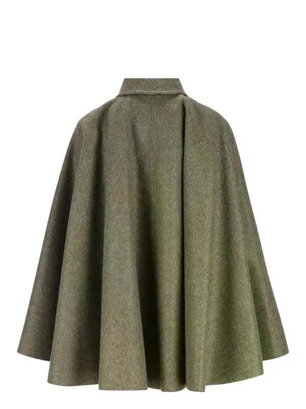 IL TABARRO Single-breasted Virgin-wool Cape - Green