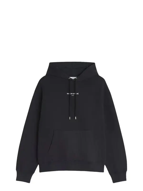 Maison Kitsuné Logo-print Hoodie - Black