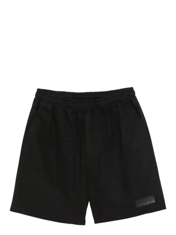 LOW BRAND Elasticated Waist Logo Patch Shorts - Black